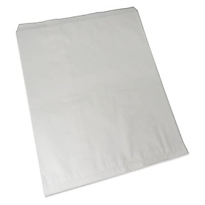 CuteBox 100pc White Flat Paper Gift Bags (12" x 15") for Merchandise, Crafts, Party Favors, Retail, Handmade Goods, Arts and Crafts, Outdoor Events, Holidays, Weddings