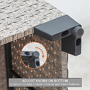 Aug-guan 7-Piece Patio Furniture Set, All-Weather Outdoor Conversation Set Sectional Sofa with Water Resistant Grey Thick Cushions and Coffee Table（Grey）