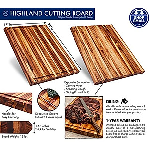 Sonder Los Angeles, XXL Thick Edge Grain Teak Wood Cutting Board for Kitchen with Juice Groove, 23x17x1.5 Charcuterie Wooden Board in Large (Gift Box Included)