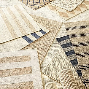 Dash and Albert Simba Jute Area Rug - 2.5' x 8' Runner Ivory Solid Handwoven Accent Rug - Durable, Eco-Friendly, High Traffic Areas Hallway, Stairs, Living Room