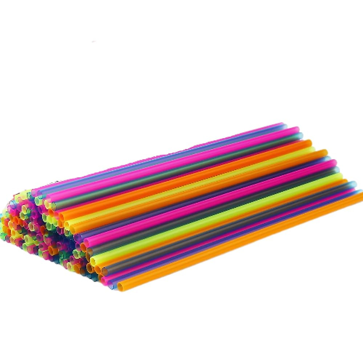Cocktail Bar Straws for Drinks - 5 Inch Coffee & Cocktail Stirrers Straws - Plastic Drink Stirrers - Short Coffee Stir Straws Disposable Sip Stir Straws - Mini Cocktail Straws (Neon - 300 Straws)