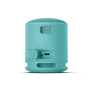 Sony SRS-XB100 Wireless Bluetooth Portable Lightweight Super-Compact Travel Speaker, Durable IP67 Waterproof & Dustproof Shower Speaker, 16 Hour Battery, Versatile Strap, & Hands-free Calling, Blue