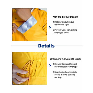 BBX Lephsnt Women Rain Jacket Waterproof Rain Coats with Hood Lightweight Windbreaker Rain Coat Yellow XL