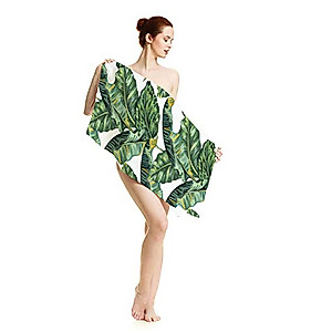 oFloral Hand Towels Cotton Washcloths Jungle Leaf Seamless Floral Pattern,Comfortable Super-Absorbent Soft Towels for Bathroom Beach Kitchen Spa Gym Yoga Face Towel 15X30 Inch