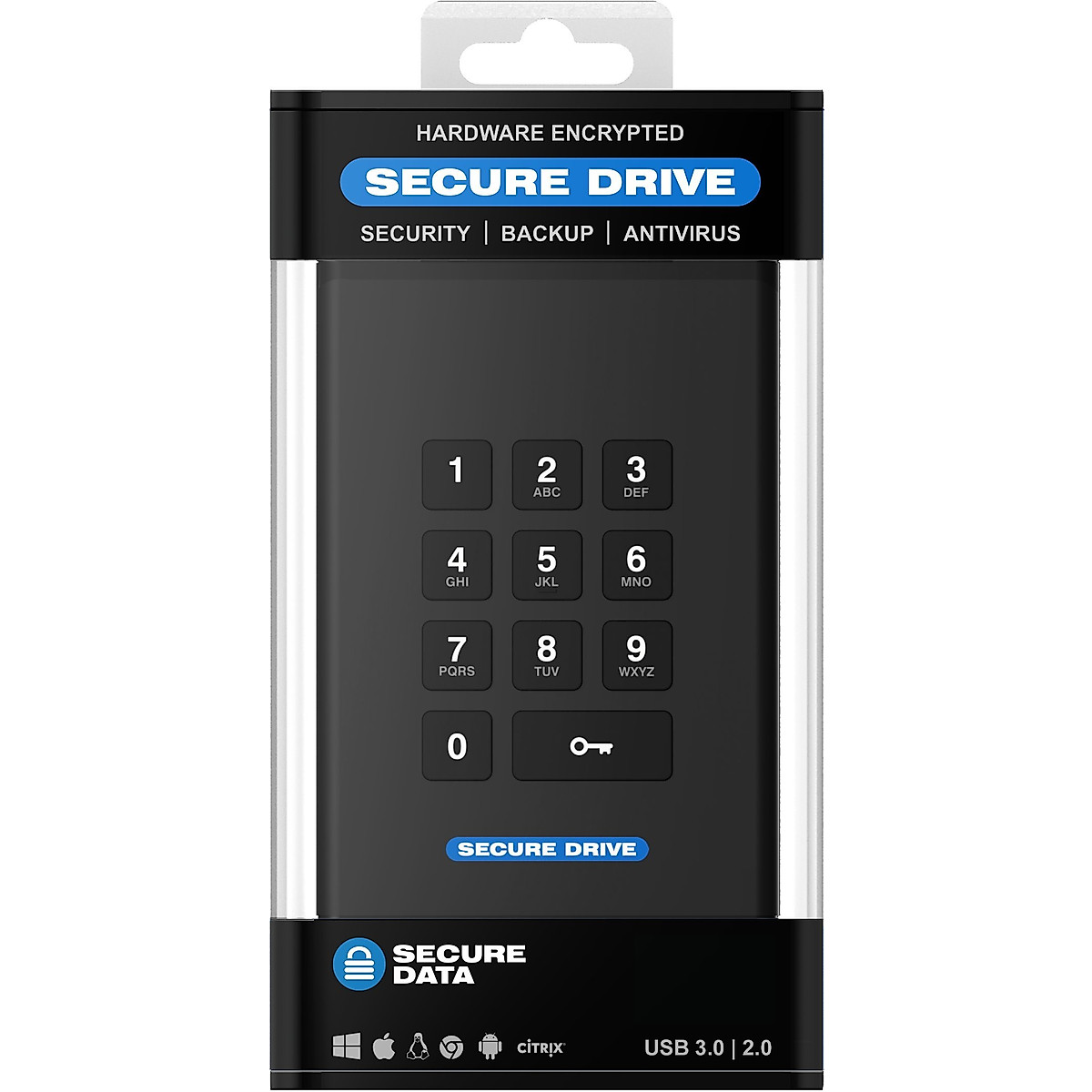 SecureData 2TB SecureDrive KP FIPS 140-2 Solid State Drive with Pin Authenticati