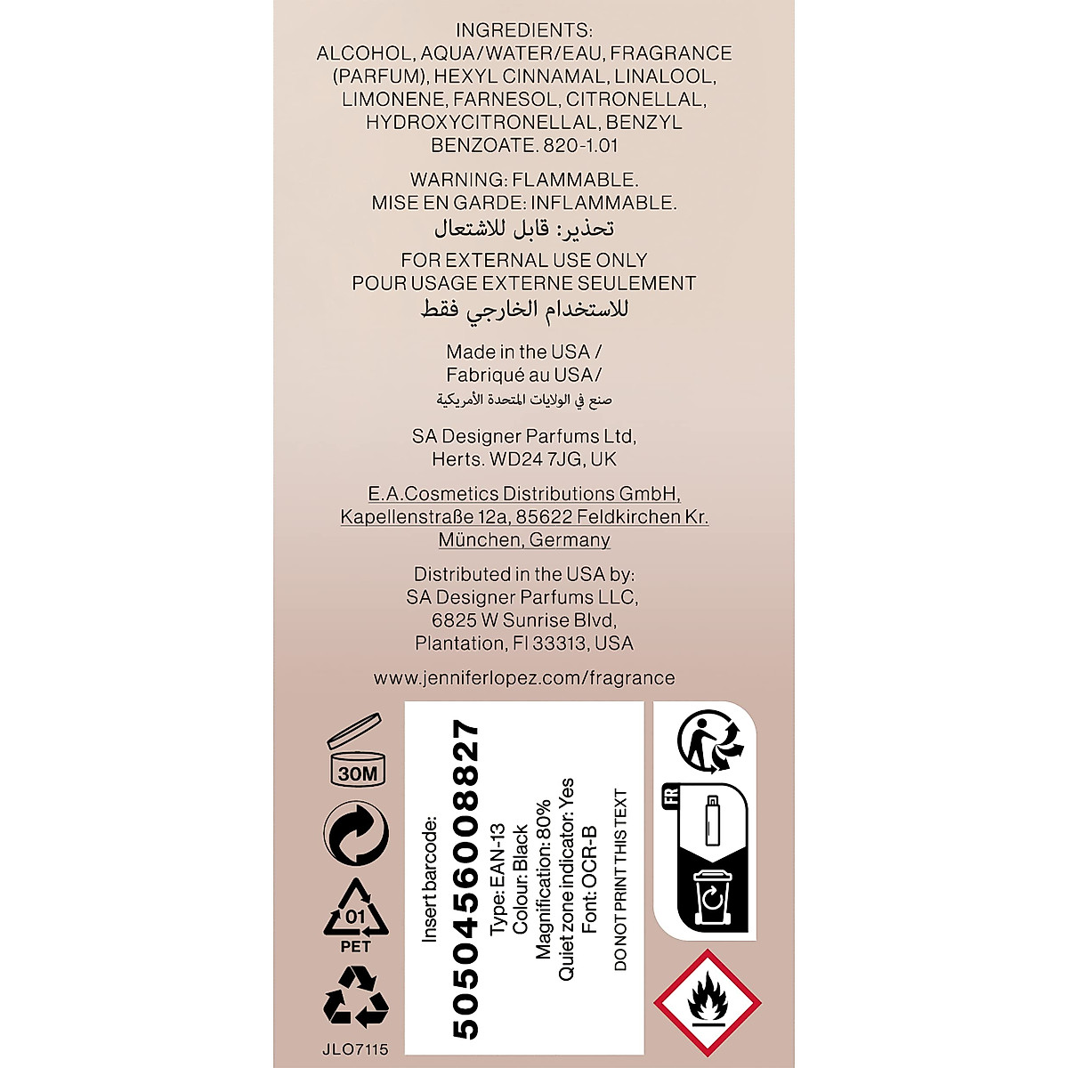 Jennifer Lopez Still Perfumed Fragrance Body Mist - 8 fl oz