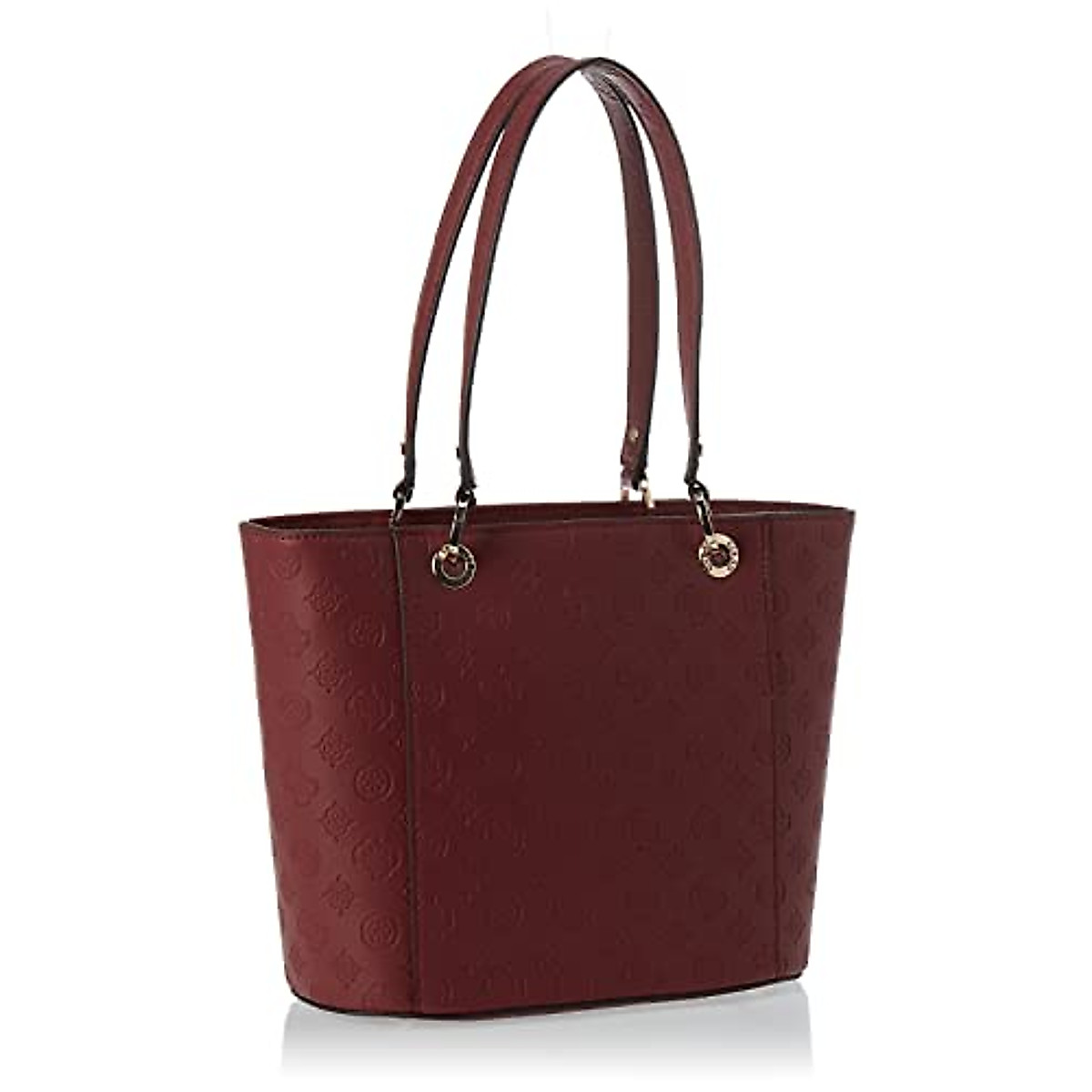 GUESS Womens Noelle Small Elite Tote Shoulder Bag, Merlot Logo, One Size US