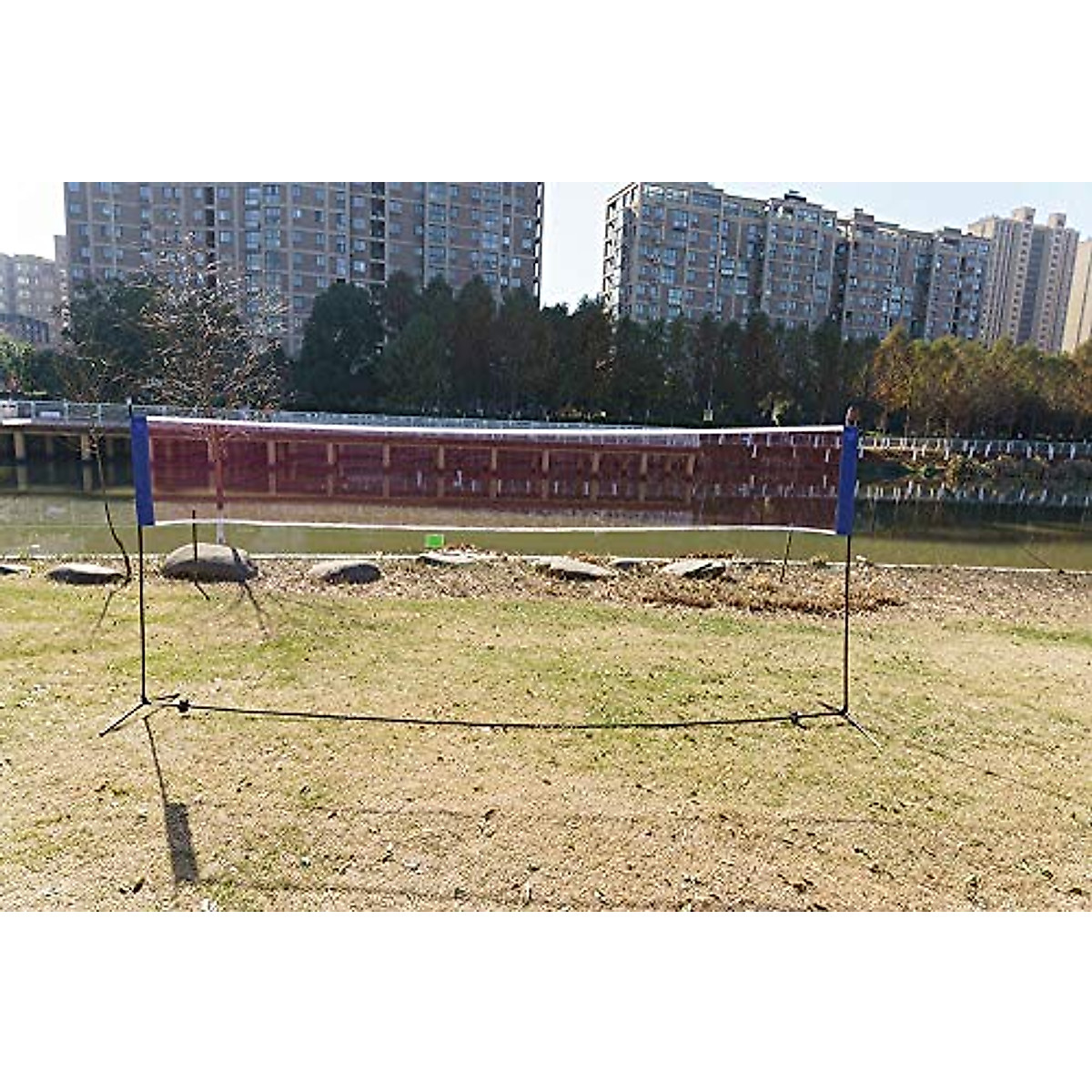 Portable Height Adjustable Badminton Volleyball Tennis Net Set Multi-Purpose Sports Equipment with Poles Stand and Carry Bag for Outdoor Garden Beach 5m/16ft