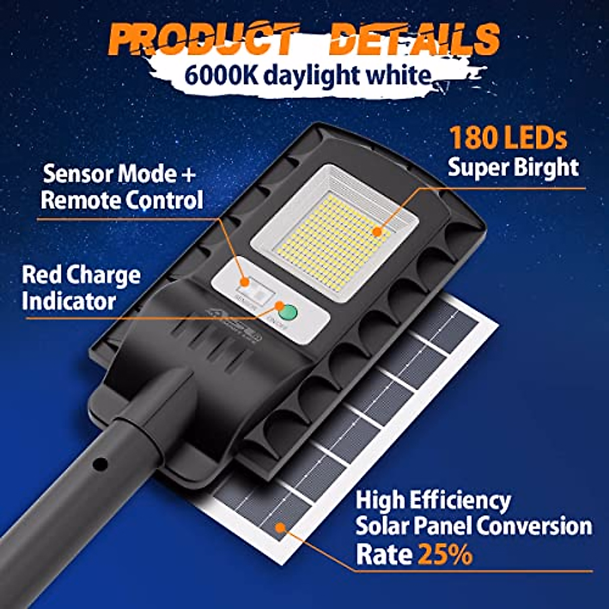 Linkloos Solar Street Lights Outdoor Waterproof, 4-Pack 1000lm 180 LEDs, Solar Flood Light Dusk To Dawn, Solar Parking Lot Lights with Security Motion Sensor Remote Control For Garage, Yard, Barn