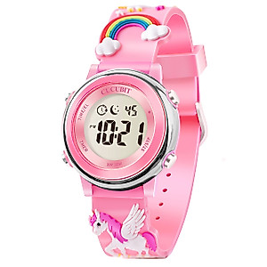 CUCUBIT Daily Water Resistant Potty Training Watch Reminder- Long Battery Life Toilet Training Timer Watch Tool for Baby Toddlers Kids Pink
