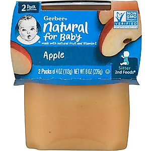 Gerber Baby Food Apple, 4 Oz, 2 Ct Tubs