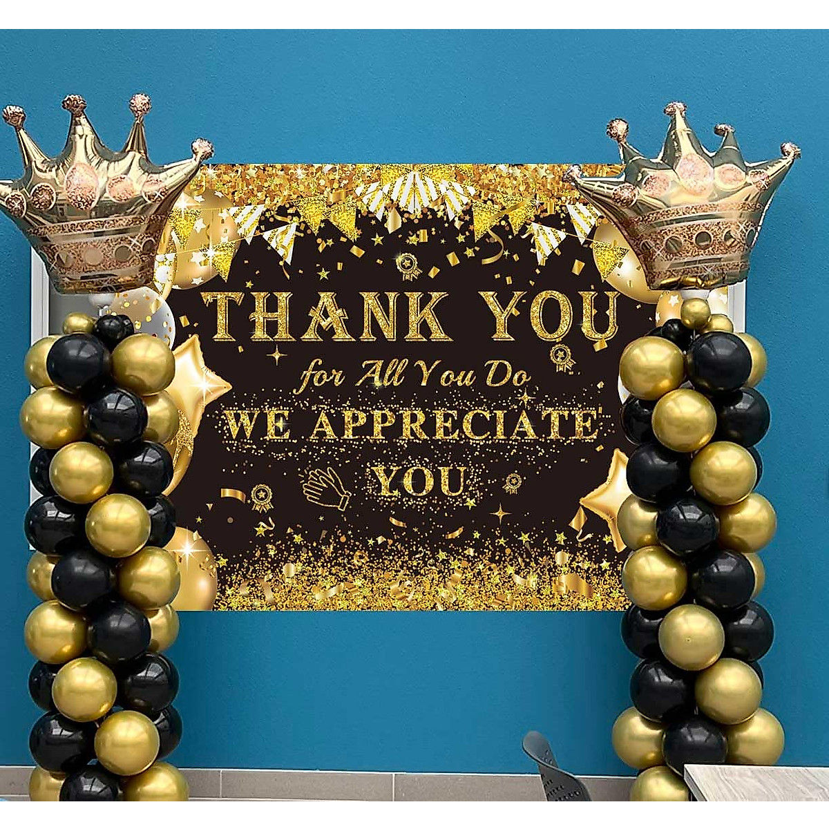 Thanks for All You Do Backdrop We Appreciate You Banner Decorations 7x5FT Thank You Photography Background for Teacher Doctor Congrats Grad Nurses Day Retirement Party Decorations Photo Props
