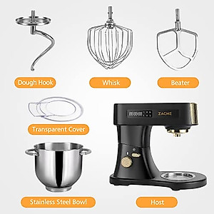 ZACME 7.4QT Commercial Stand Mixer 800W with Aluminum cast body and NSF Certified, Mixers Kitchen Electric Stand Mixer with 3 Stainless Steel Accessories, stand Mixer Use for household and Commercial