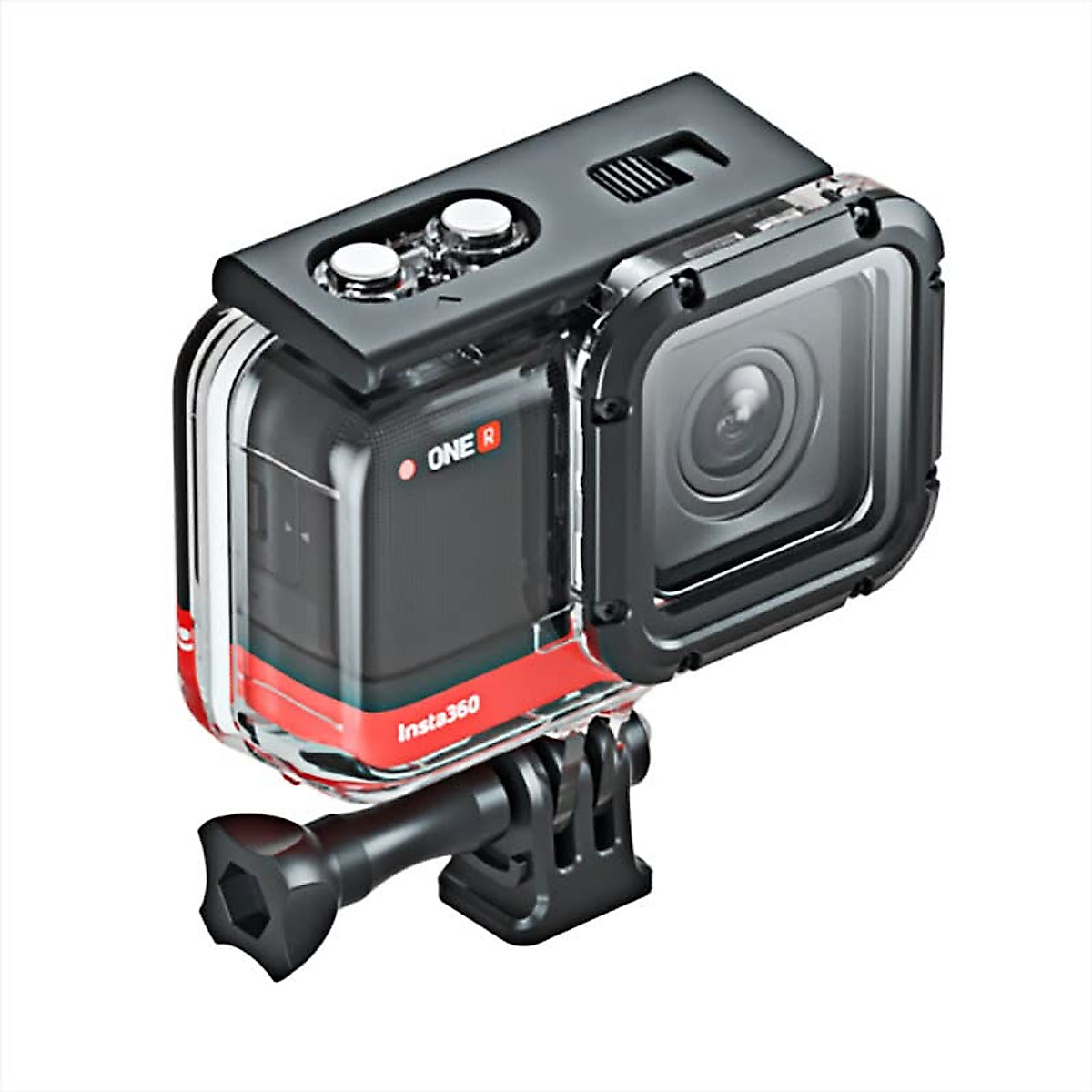 For Insta360 ONE R Sports Camera Case Protective Housing Insta360 ONE R Diving Cases Waterproof Housing 4K IPX8 Accessory Camera Accessories Anti-fall Bezel Protective Cases (Black) A458