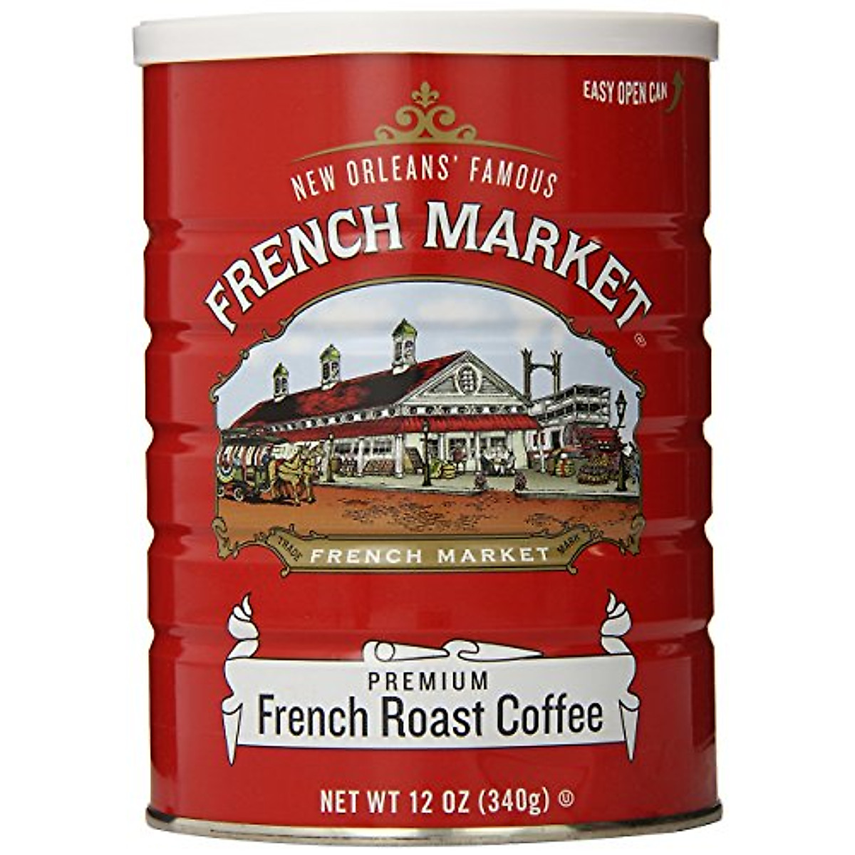 French Market French Roast Medium-Dark Roast Ground Coffee, 12oz Can (Pack of 1)