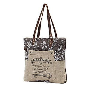 Myra Bags Old Key Upcycled Canvas Tote Bag S-0738