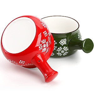 SOUJOY 4 Pack French Onion Bowls with Handles, 22 Oz Porcelain Soup Bowl, Soup Crock for Cereal, Chili, Beef Stew, Oatmeal, Microwave and Oven Safe