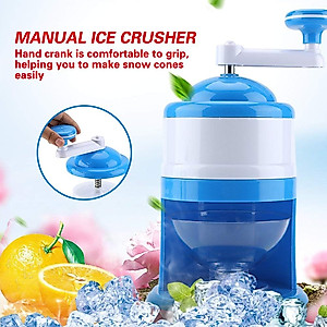 Manual Crushed Ice Maker, Countertop Ice Maker Machine Snow Cone Machine for Slushie Shaved Ice Maker Household Protable Small Slushie Machine