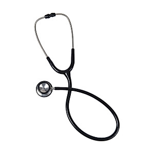MABIS Stethoscope, Adult with Infant Bell, Diaphragm, Stainless Steel Chest piece, Dual Binaural and 22 Inch Tubing with 2 Extra sets of Ear tips, Black