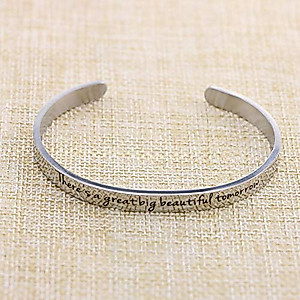 Awegift Motivational Gifts for Women Mantra Quote Cuff Bangle Bracelet Inspirational Jewelry There's a great big beautiful tomorrow