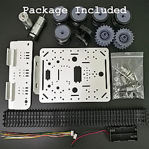 YCKJ Professional Smart Tank Car Chassis with High Torque DC Motors, TP200 Remote Control Metal Robotic Platform Robot Accessories Kit for Arduino Uno, Raspberry Pie, STM32, DIY STEAM Education