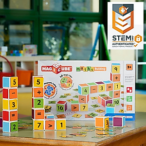 Geomag Magnetic Toys | Magnets for Kids | Magicube Math Building Fun | Magnet Cubes and Number Clips Set | STEM Learning | Swiss-Made | Ages 3+