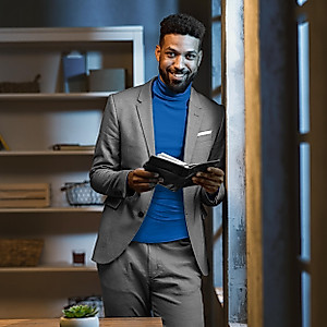 Utopia Wear Men's Turtleneck Slim Fit Lightweight Pullover Top, Medium, Royal Blue