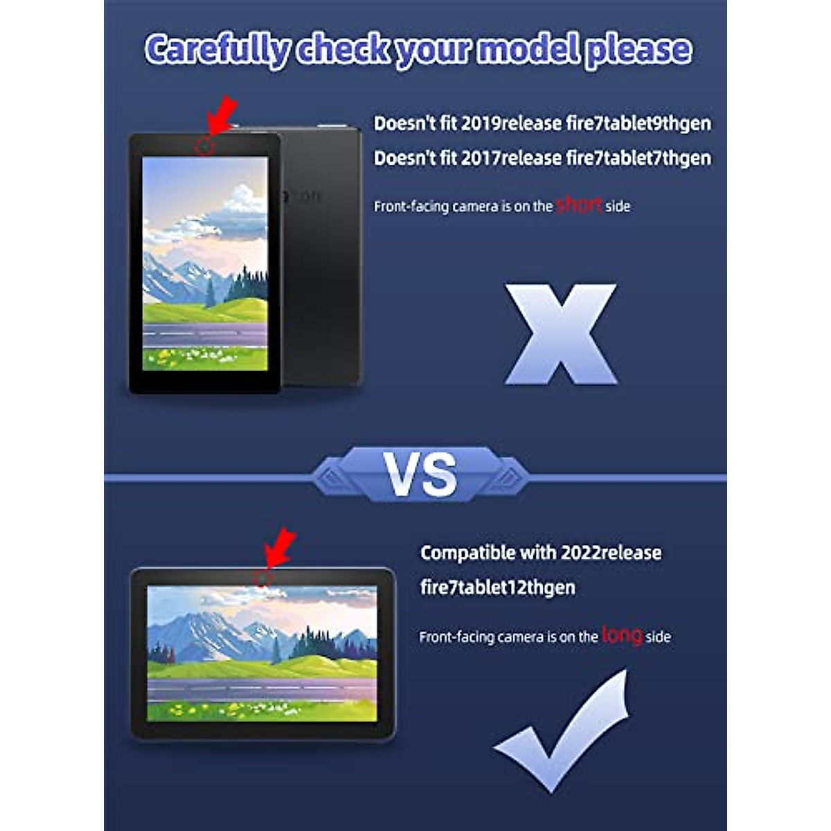 ROISKIN for Fire 7 Tablet Case 2022 12th Generation, Dual Layer Shockproof Impact Resistance Kids Fire 7 Tablet Case with Kickstand,NOT fit Prior Fire 7 inch Version 2019/2017/2015 Release