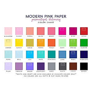 Calligraphy Personalized Stationery, Modern Calligraphy Folded Note cards, Personalized Note cards, Your Choice of Colors and Quantity