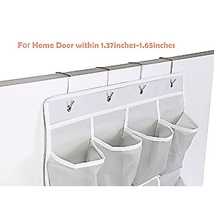N/C Over The Door Shoe Organizer,Hanging Shoe Organizer for Closet Organizers and Storage,24 Large Mesh Breathable Pockets Hanging Shoe holder,Over The Door Shoe Rack with 4 Hooks