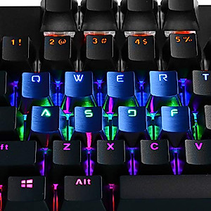 Hallsen Metal Keycaps (WASDQREF+1-6) Mechanical Gaming Keyboard Keycaps for FPS & MOBA, Stainless Steel Custom 60% Keycaps Kit with Key Puller for Mechanical Keyboard Cherry Mx Switches (Blue)