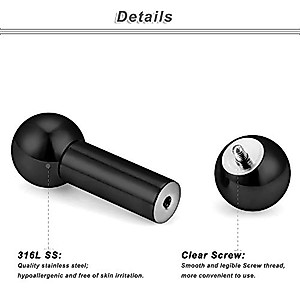 Ocptiy 6G Septum Rings Gauges Tunnel Plug Earrrings stretching kit Large Septum Nose pincher Pa Nipple Lip Tongue Ring Hoop Stainless Surgical Steel Cartilage Helix Earring Piercing Jewerly Women Men