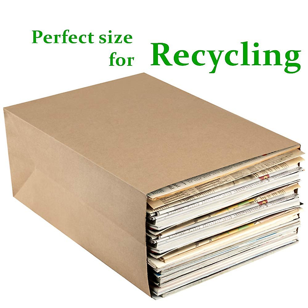 BagDream Grocery Bags 12x7x17 Inches 100Pcs Heavy Duty Kraft Brown Paper Grocery Bags Durable Kraft Paper Bags, Paper Barrel Sack Bags, 100% Recycled Kraft Paper Gift Bags Bulk