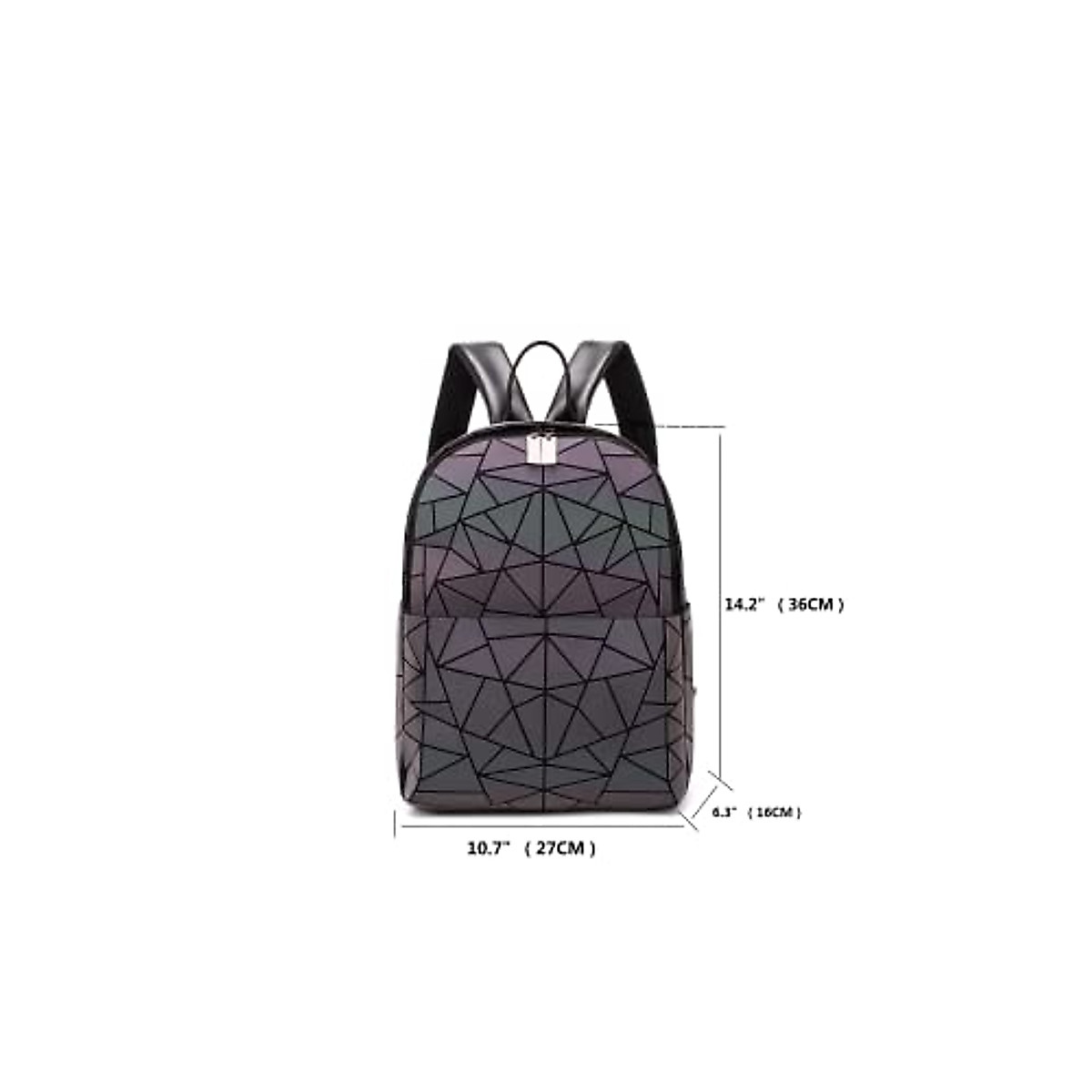 Women Geometric Luminous Backpack Fashion Bags Lingge Flash Travel School College Rucksack NO.5L