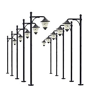 LYM10 10 pcs Model Railway Bulb Lamppost Lamps 6.5cm 2.56inch Street Lgihts HO Scale 12V New