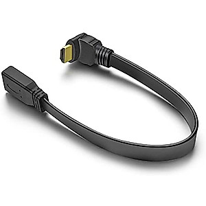 URWOOW HDMI Extension Cable High Speed 90-Degree Angle HDMI Male to Female Extension Wire Cord HDMI Extender - Gold Plated Plugs ( 1FT )