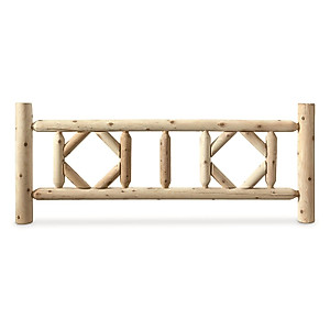 CASTLECREEK Diamond Cedar Log Bed Frame Twin, Rustic Natural Wood Bed Frames with Headboard