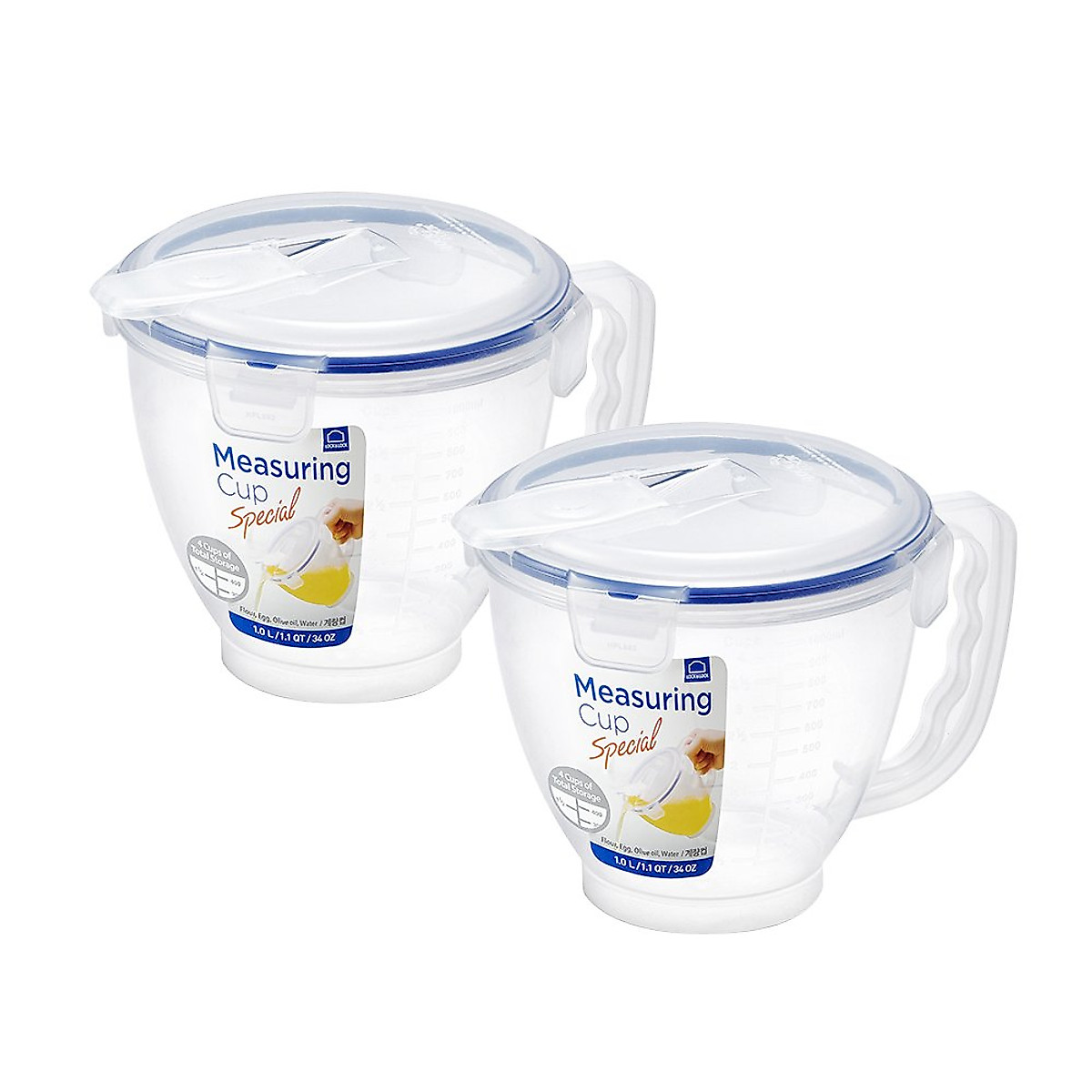 (Pack of 2) LOCK & LOCK SPECIAL Measuring Bowl with Handle 33.81-oz / 4.23-cup