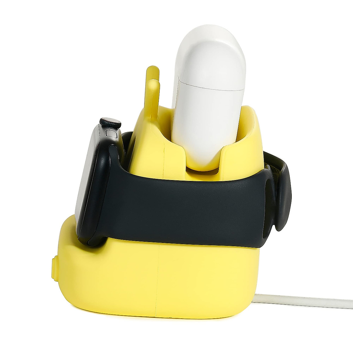 HECCEI iWatch Charging Dock, Charger Stand for Apple Watch Series Ultra/8/SE2/7/6/SE/5/4/3/2/1, for Airpods 3/2/Pro, iPhone 14/13/12/11/Pro/X/Max/XS/XR/8 Stand, Supports Nightstand Mode (Yellow)