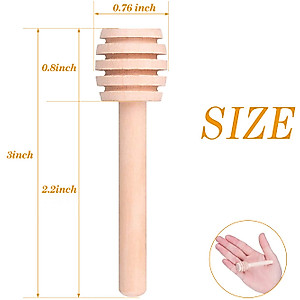 Premium 50-Pack 3 Inch Mini Wooden Honey Dipper Stick, Individually Wrapped,Pefect for Wedding Shower Party Favors Honey Jar spoon or Honey Wands mini