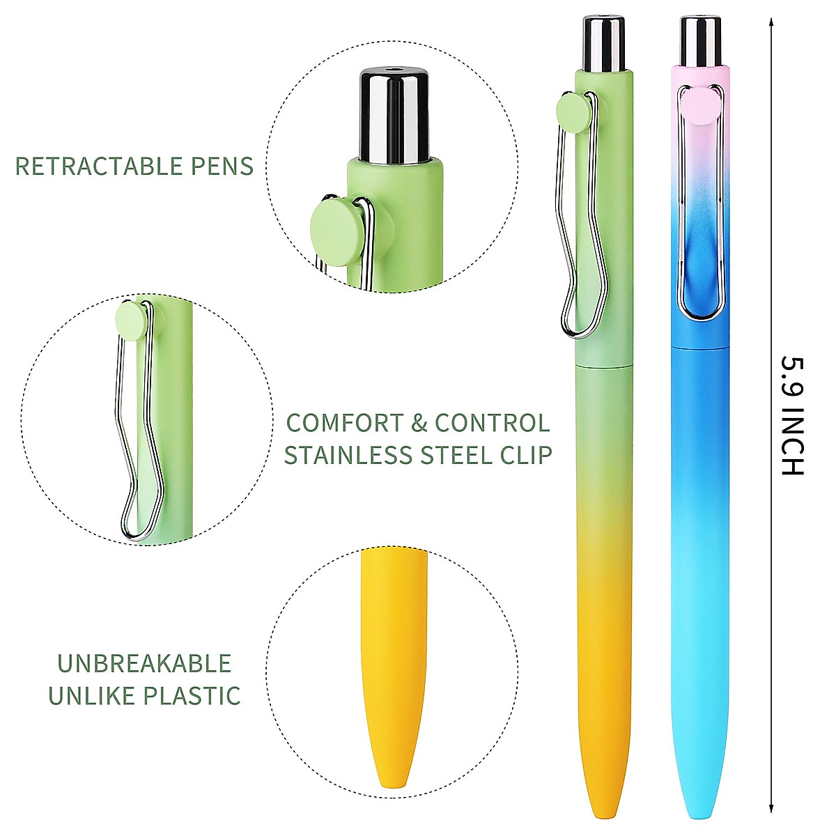 WY WENYUAN Cute Pastel Ballpoint Pens, Fine Point Smooth Writing, Colorful Pens, Black Ink 1.0 mm Journaling Pens Office Supplies for Women & Men, Note Taking