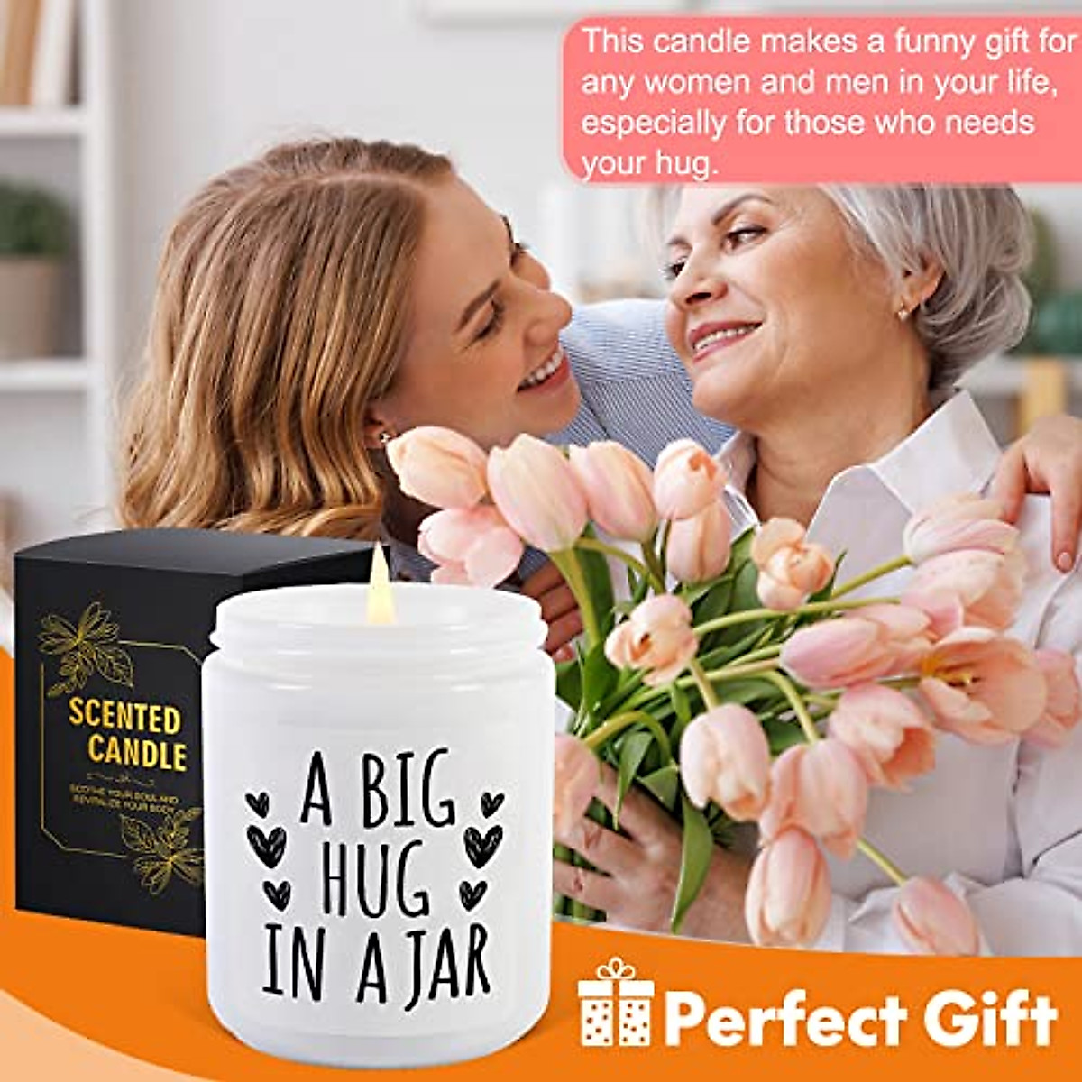 Gifts for Women, Thinking of You Gifts, Mothers Day Gifts,Birthday Gifts, Feel Better,Cheer Up,Get Well Soon Gifts for Women Men Friends Mom Wife Him Coworker, Lavender Candles(White)