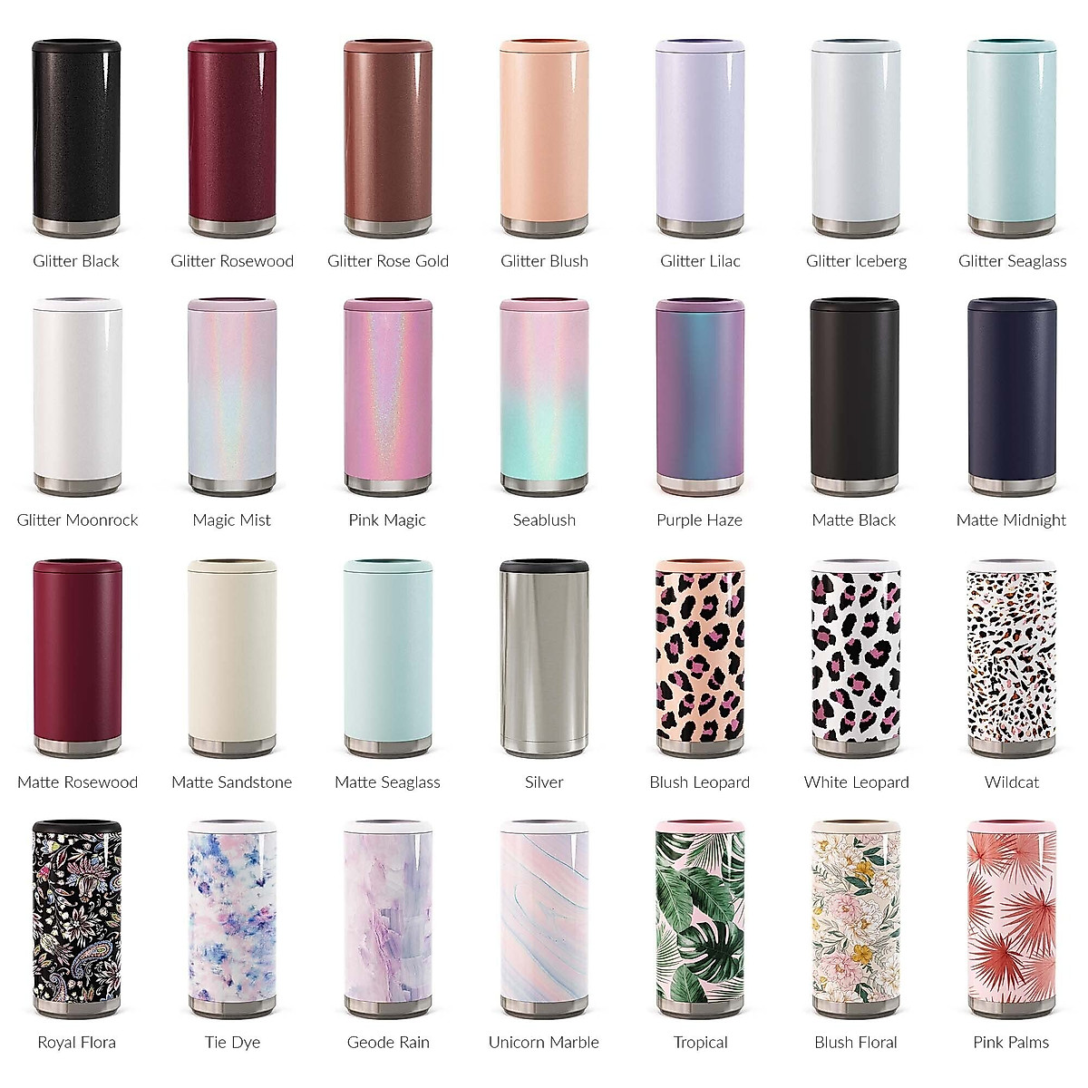 Maars Skinny Can Cooler for Slim Beer & Hard Seltzer | Stainless Steel 12oz Sleeve, Double Wall Vacuum Insulated Drink Holder - Silver