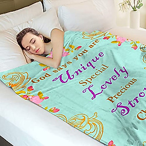 Simplive Christian Gifts for Women Religious Gifts 60x80 inch Throw Blanket with Inspirational Thoughts and Prayers-Religious Throw Blanket Catholic Gifts Birthday Gifts Spiritual Gifts for Women