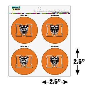 Mercer University Primary Logo Refrigerator Fridge Locker Vinyl Circle Magnet Set