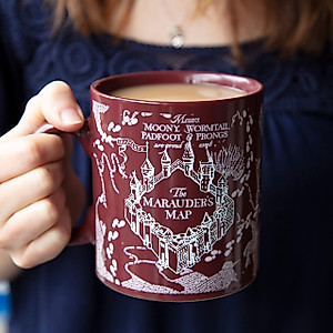 Harry Potter Marauder's Map Heat Changing Coffee Mug, 11oz - Marauders Map Image Reveals with Heat - Officially Licensed - Gift for Kids, Teens & Adults - Ceramic