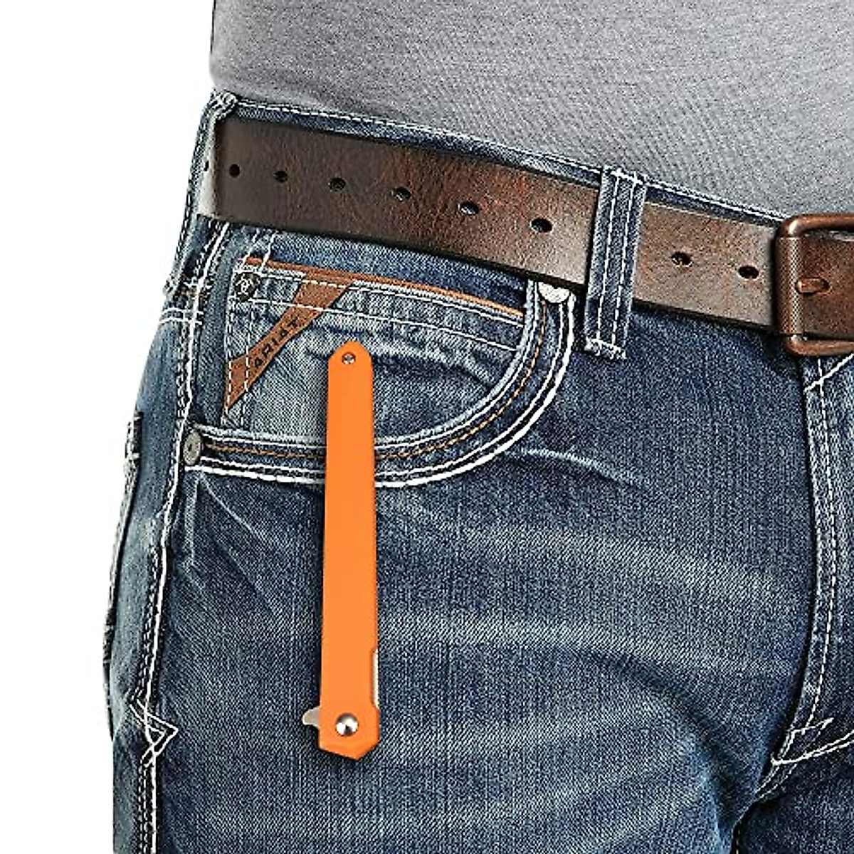 HUAAO 7.95’’ Slim Pocket Knife, CEO Knife Gentleman Knife with Clip, Liner Lock, Flipper Knife Slim Folding Knife for EDC Camping Fishing Hiking