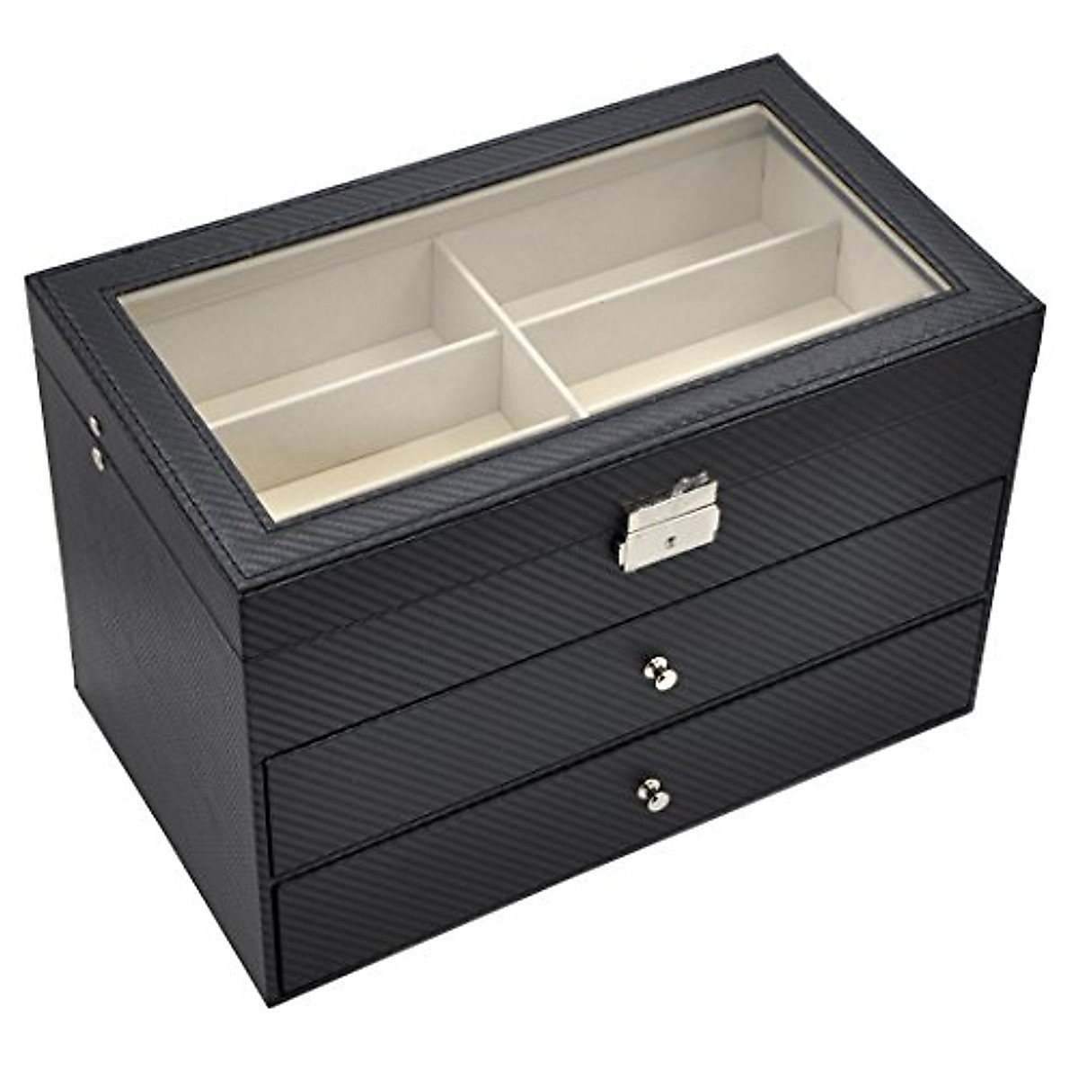 ADTL 3 Layer 18 Slots Eyeglass Sunglass Storage Box Display Glasses Textured Pattern