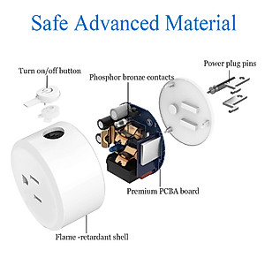 CMARS Smart Plug, ZigBee Switch Mini Smart Outlet Works with ST, Alexa, Echo (4th gen) Echo Plus (2nd) Google Home, Works as a Range Extender, Hub Required （2 Pack）