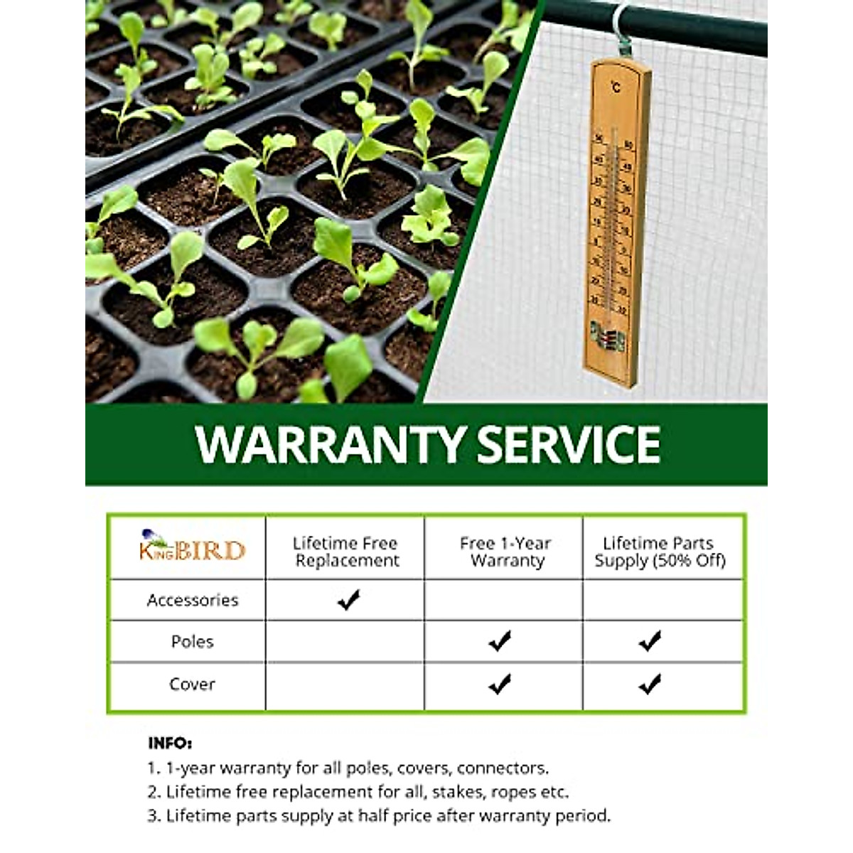 KING BIRD Upgraded 7 x 4.7 x 6.4 FT Walk-in Greenhouse for Outdoors, Thickened PE Cover & Heavy Duty Powder-Coated Steel, w/ Zippered Mesh Door & Screen Windows, 20 Sturdy Shelves for Garden, White